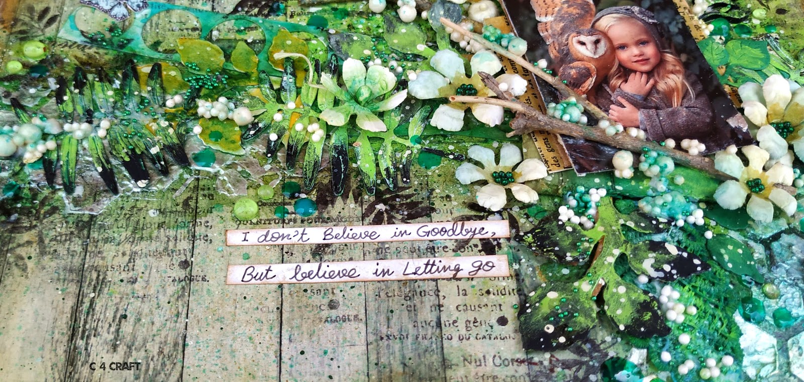 C 4 Craft: Monochromatic Mixed Media Layout "Wild Greenary" | Video ...