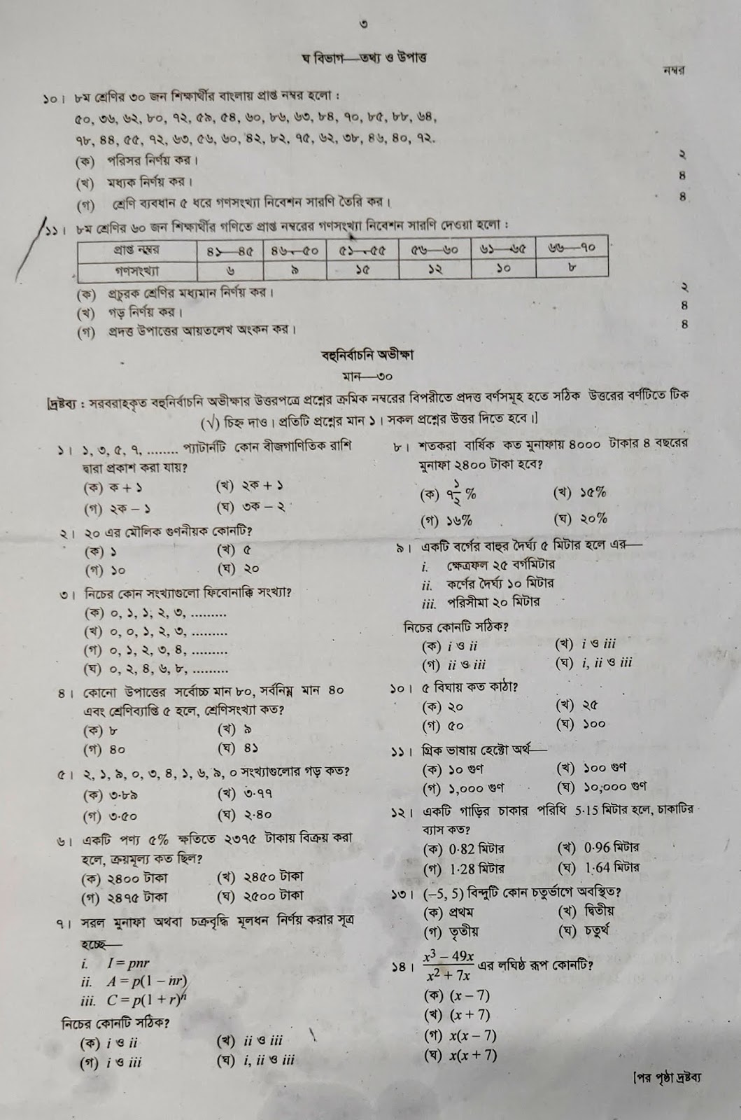 JSC Exam Question 2019 (All Subject)
