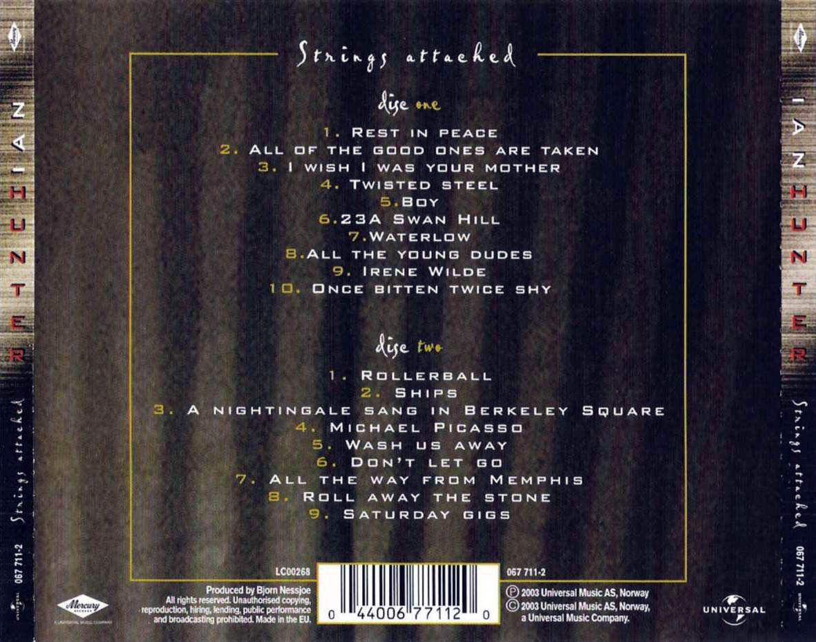 CARATULAS DE CD DE MUSICA: Ian Hunter Strings Attached (2003)