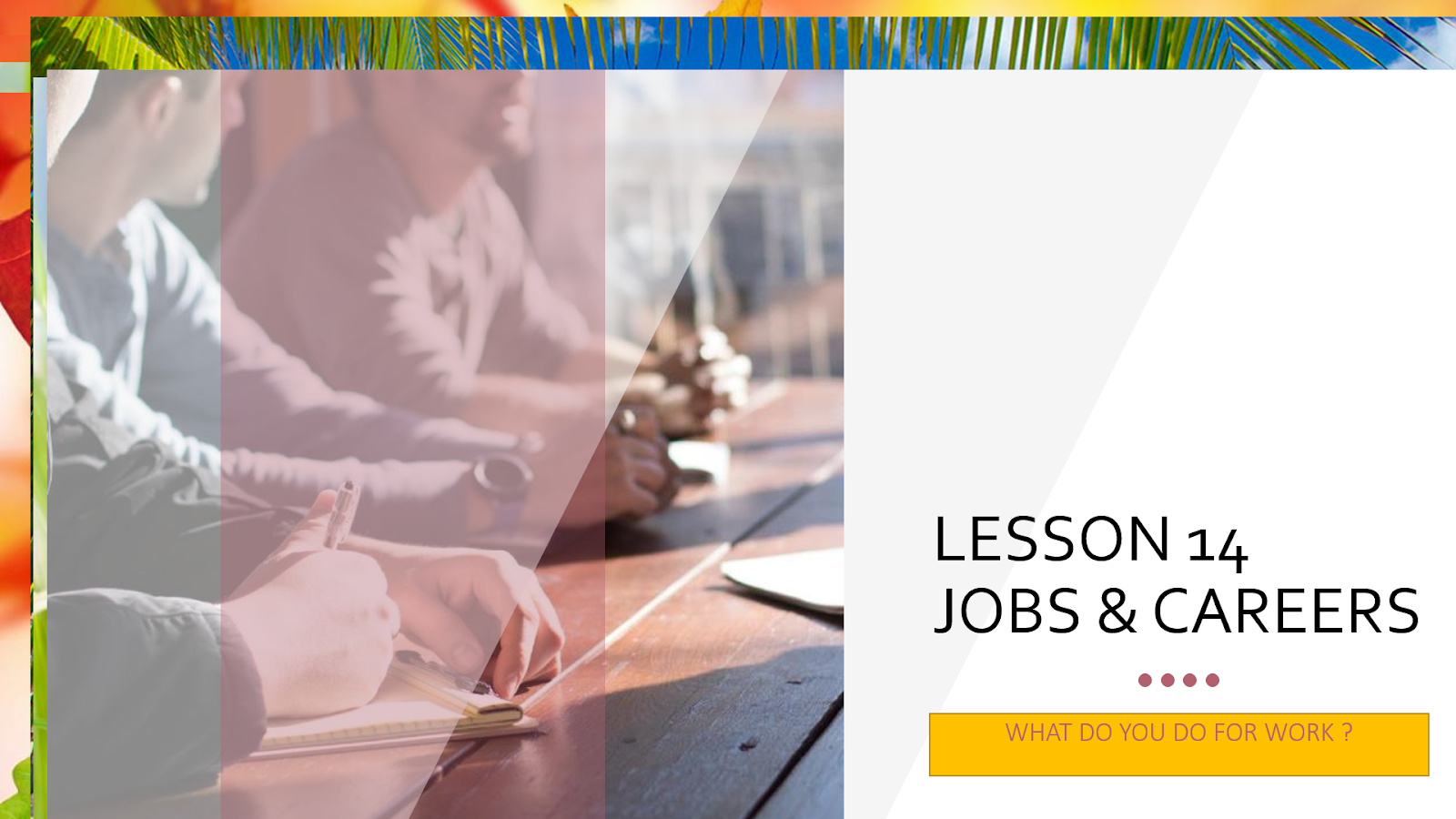 English Connect Lessons: Lesson 14 - Jobs and careers