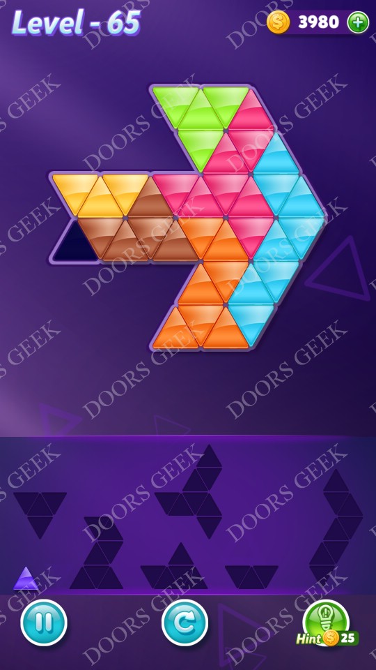Block! Triangle Puzzle Advanced Level 65 Solution ~ Doors Geek