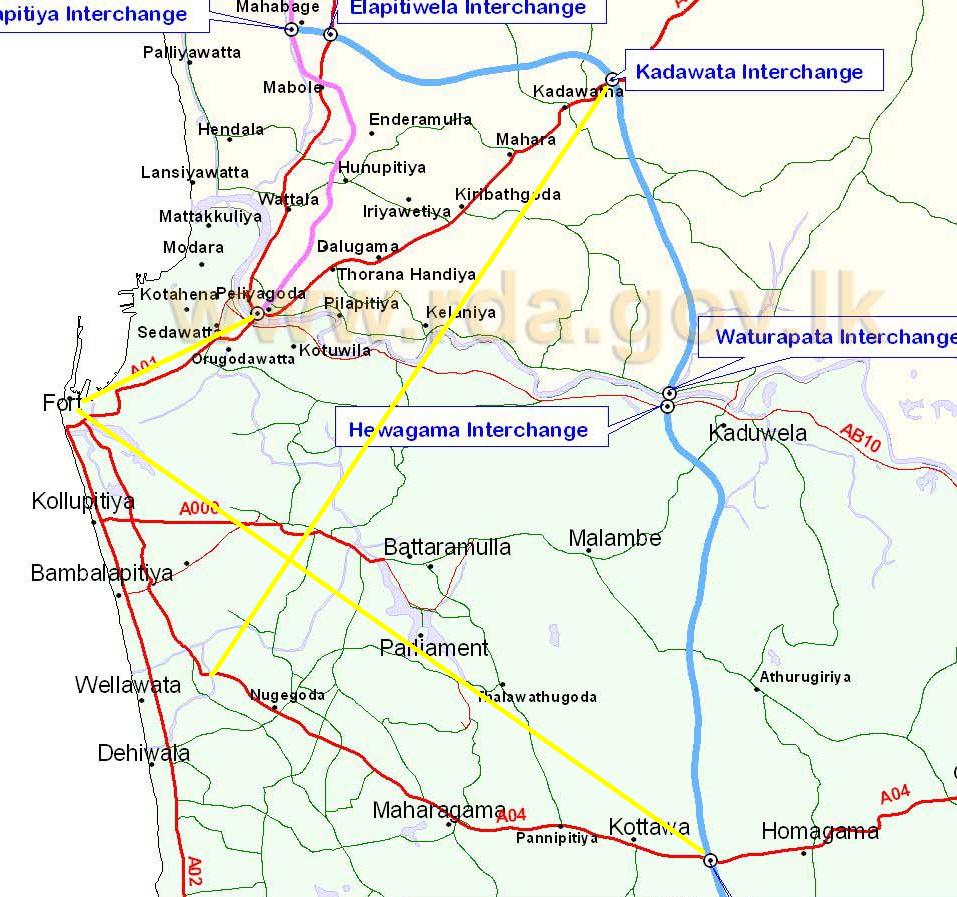 Sri Lanka Map Highways