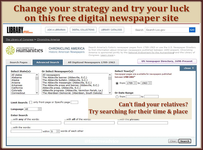 Fortify Your Family Tree: Free Newspaper Site for Your Family Research
