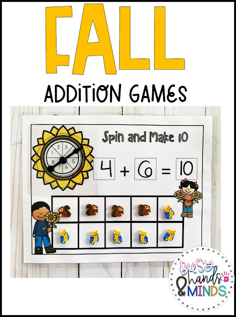 Fall Themed Additon Games | Busy Hands and Minds