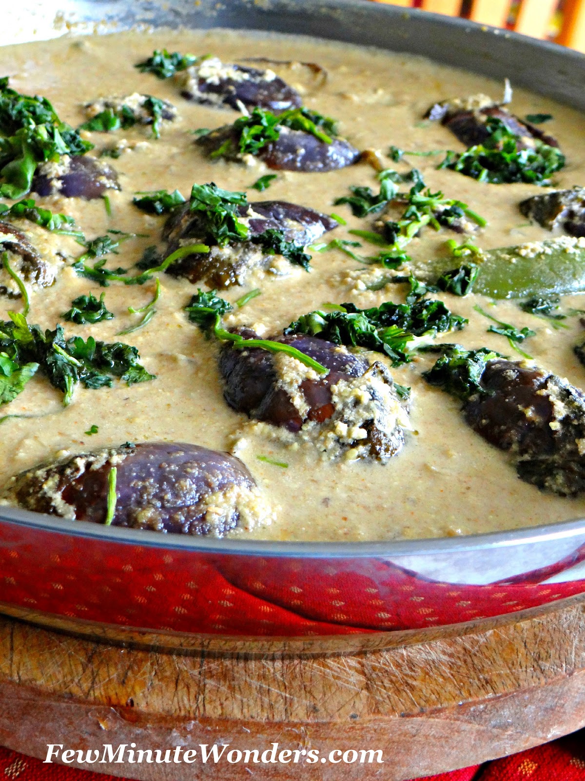 Bagara Baigan : Fried Eggplant In Peanut Sesame Sauce - Few Minute Wonders
