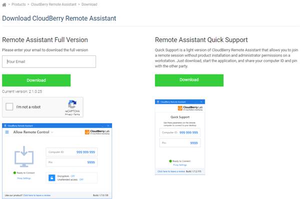 HOWTO use CloudBerry Lab Remote Assistant in a secure and efficient manner