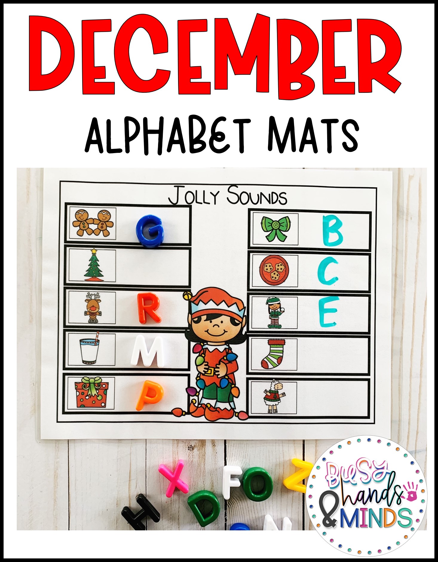 December Alphabet Mats for Preschool | Busy Hands and Minds