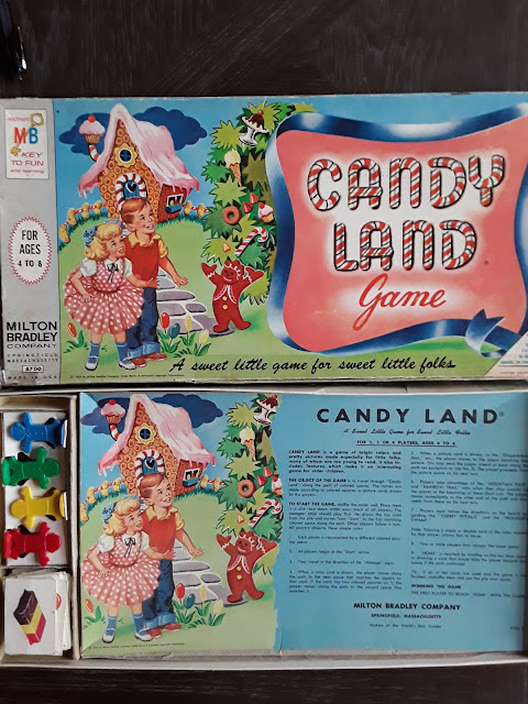 Artwork for the original Candy Land game by Milton Bradley from 1955.