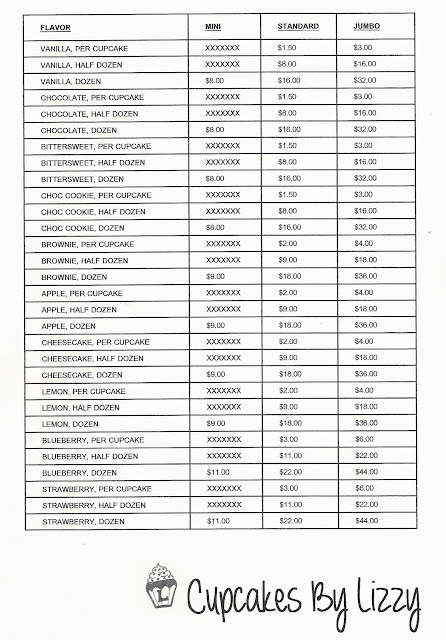 Cupcakes By Lizzy: Cupcake Pricing