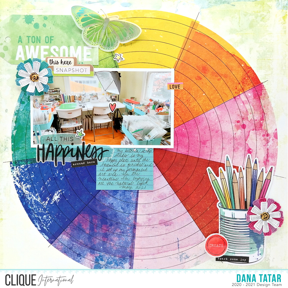 Art Studio Happy Place Scrapbook Layout - Clique International