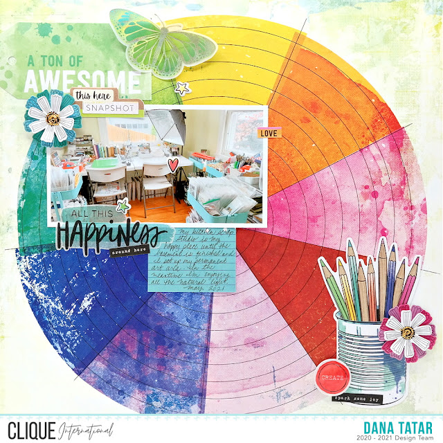 Art Studio Happy Place Scrapbook Layout - Clique International