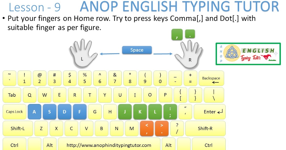 English Typing Lesson - Numbers & Symbols - ANOP Hindi Typing Tutor