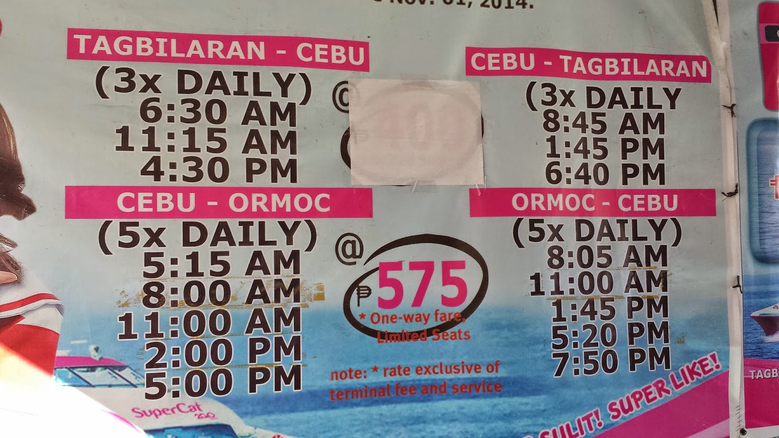 Travel Bohol: 2Go Ferry Schedule from Bohol to Cebu