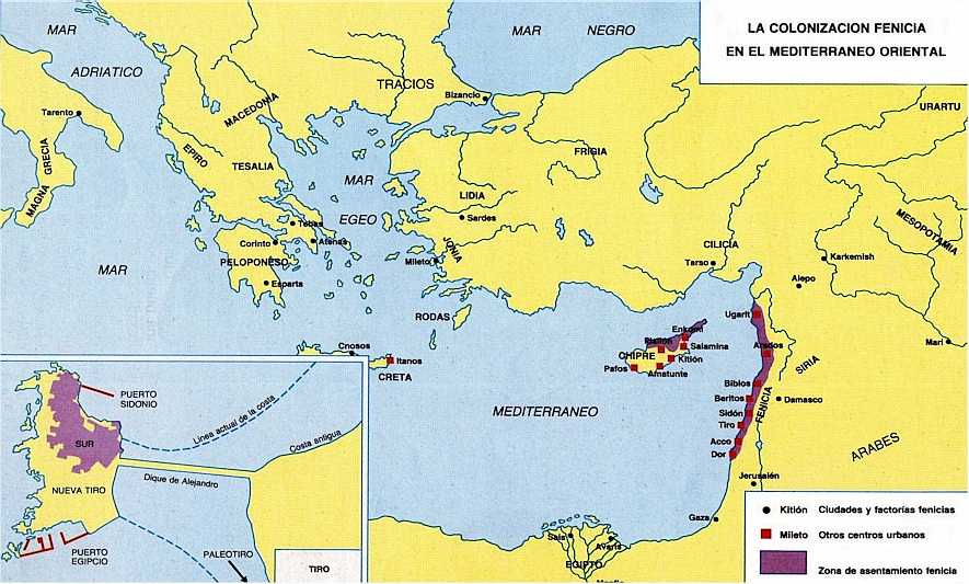 Ciencias Sociales - Alumnos: Mapas y actividades: Fenicios, hebreos ...