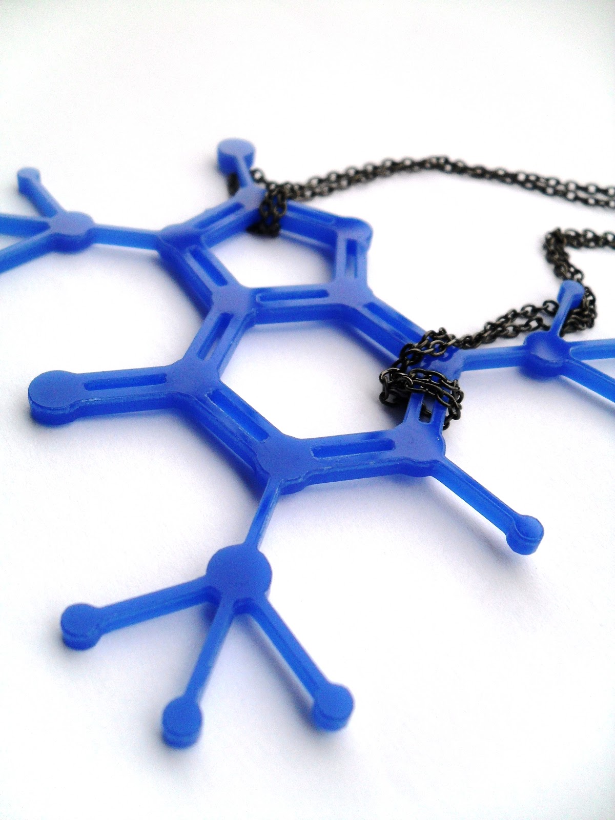 CRAFTWOMEN Studio: C8H10N4O2 Necklace in Blue