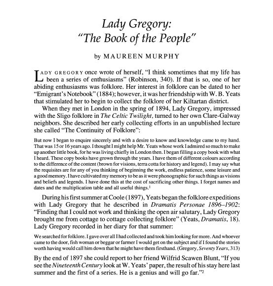 Tracey-anne's Blog: Lady Gregory