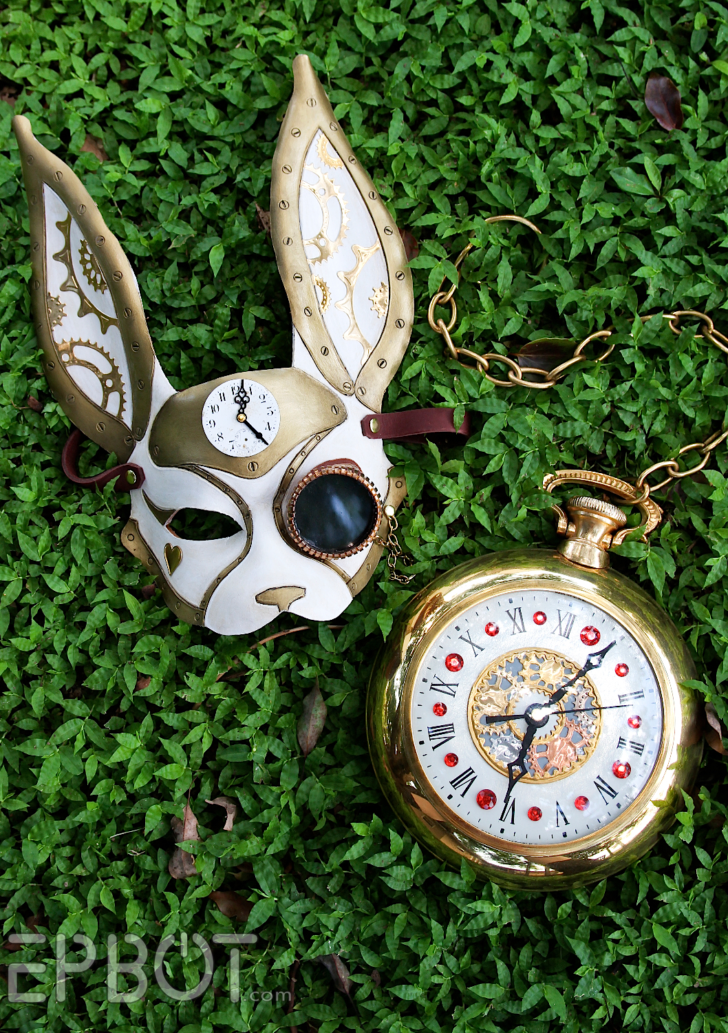 Steampunk White Rabbit Mask