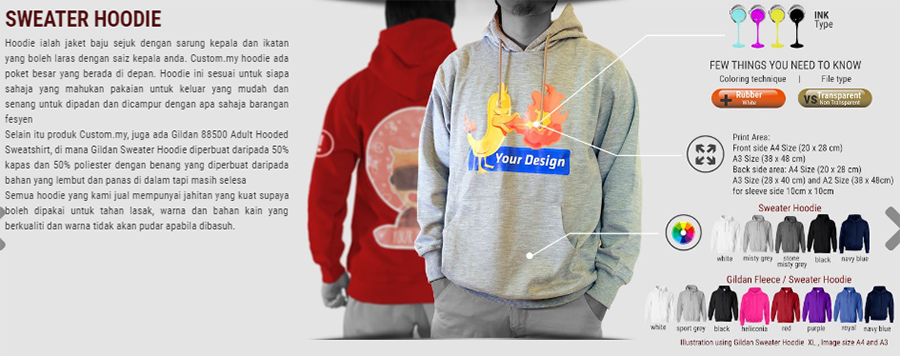 PRINT BAJU DAN FABRIK DENGAN REKAAN SENDIRI DI CUSTOM MY | Busyra Takiyudin