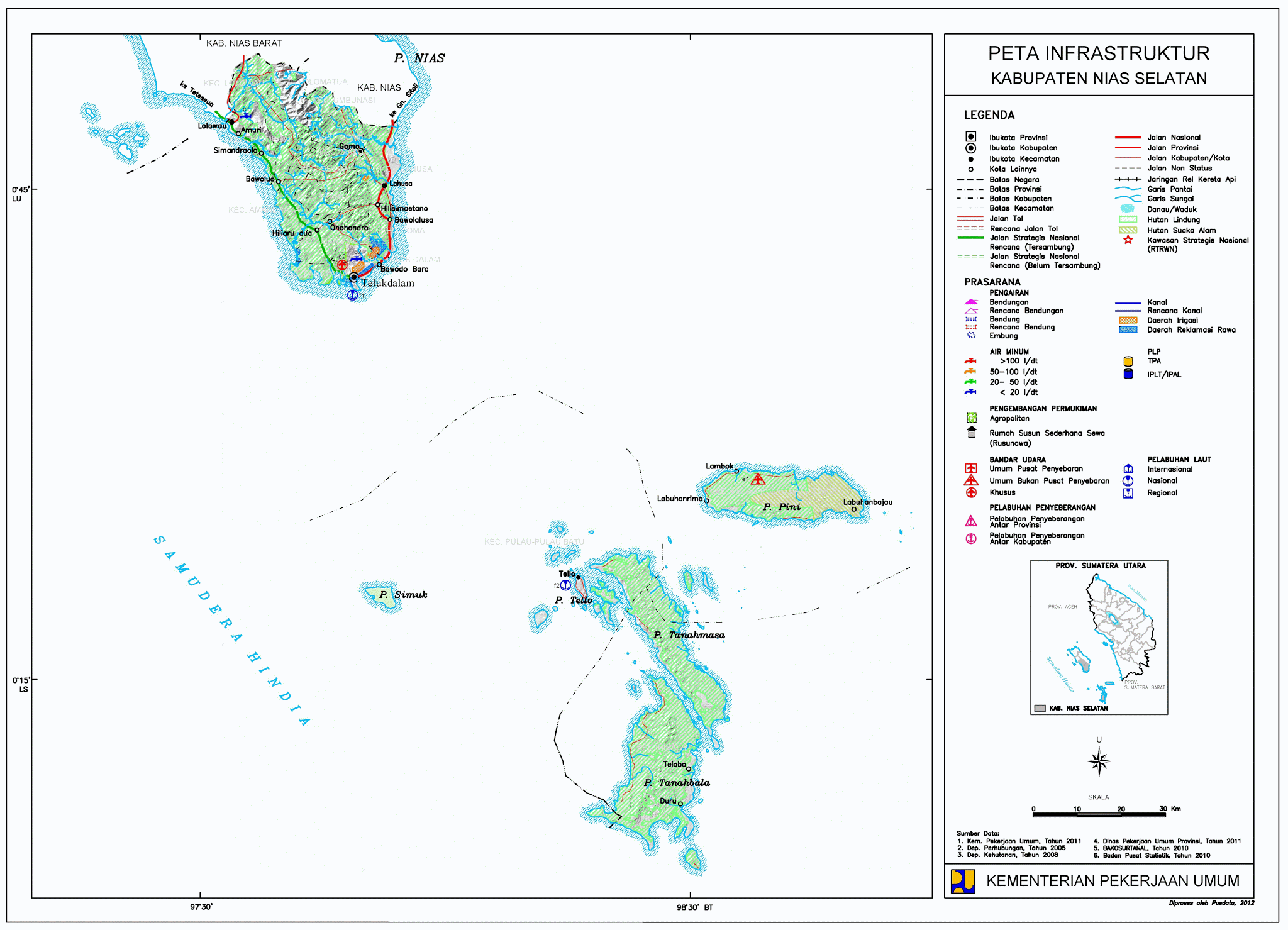 Peta Kabupaten Nias Selatan