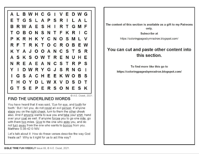 Coloring Pages for Kids by Mr. Adron: Free Bible Verse Word Search For ...