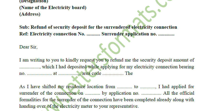 Deposit Refund Re Letter Sample Deposit Refund Re Letter Sample