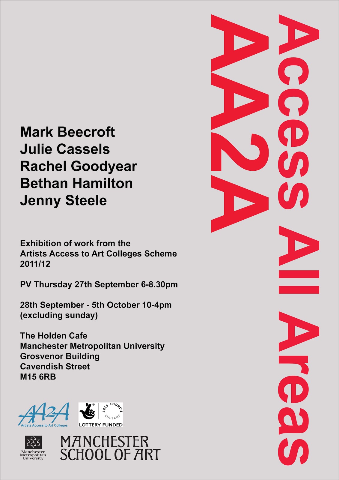 Jenny Steele: Access All Areas, Manchester School of Art, PV 27th Sept ...