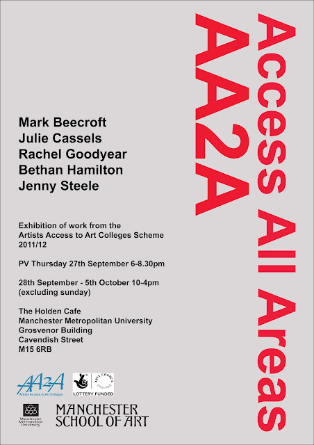 Jenny Steele: Access All Areas, Manchester School of Art, PV 27th Sept ...