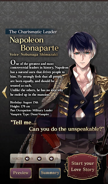 Otome Otaku Girl: [Walkthrough] Ikémen Vampire - Napoleon Bonaparte