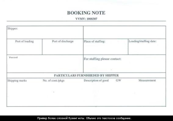 Блог Станислава Маркелова: Букинг нота (Booking note). Что это такое?