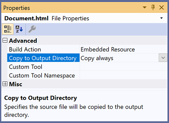 Never set 'Copy To Output Directory' to 'Copy always' ~ Matt Lacey