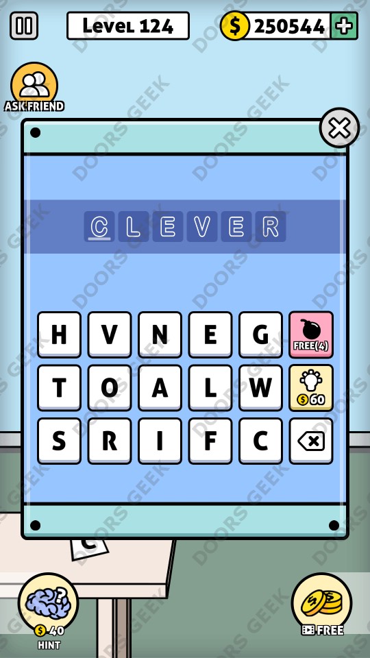 Escape Room: Mystery Word Level 124 Answer ~ Doors Geek