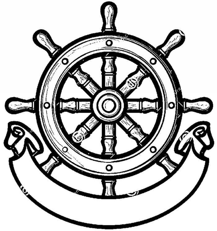 Timón de barco para colorear