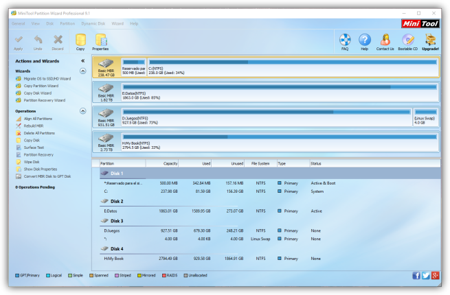 BlogeeK: Gestiona las particiones de disco conMiniTool Partition Wizard 9