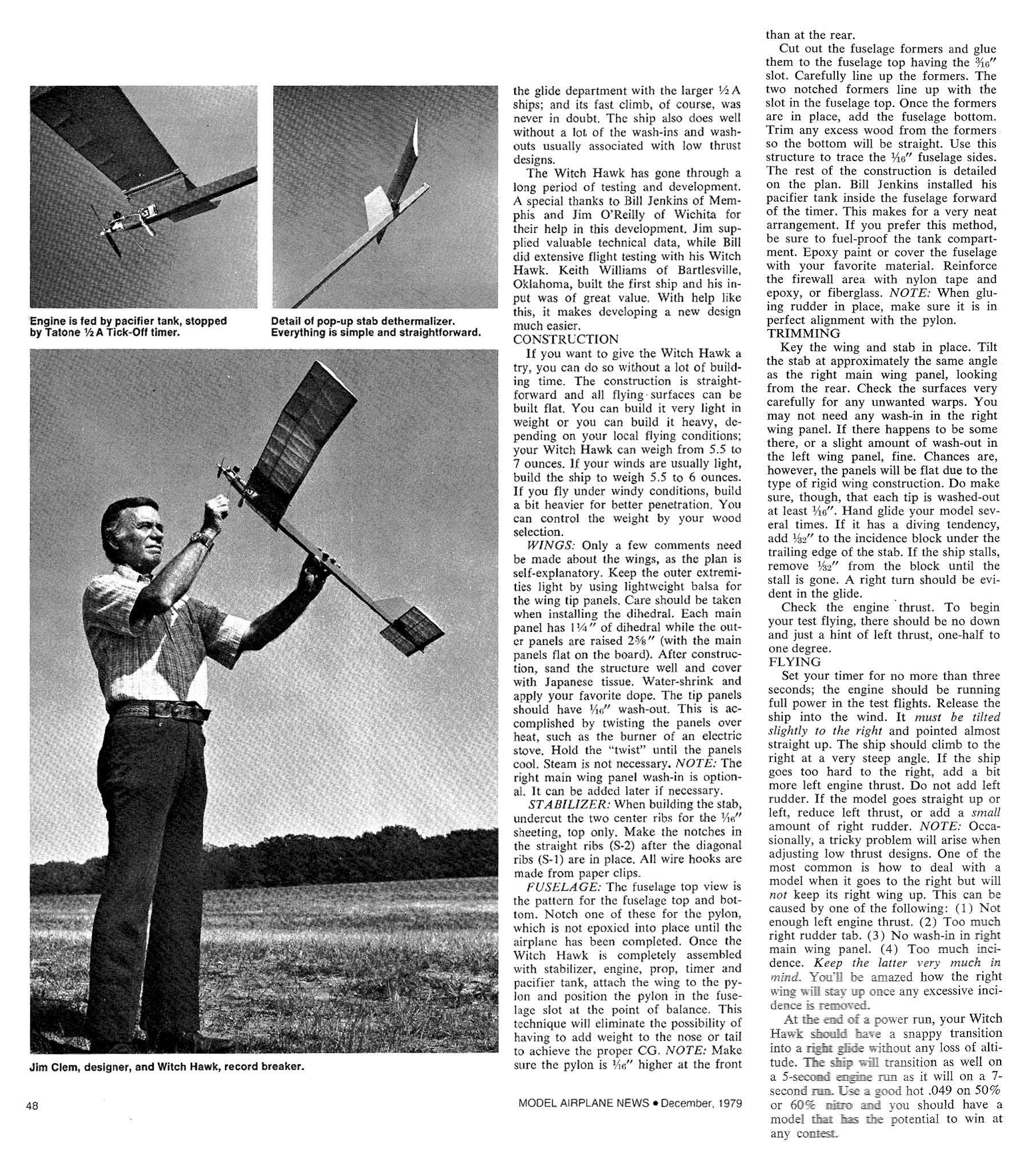 Volar Libremente - Free Flight Models Airplanes: WITCH HAWK de Jim Clem ...