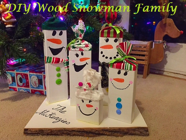 PIGTAILS and PEARLS: DIY Wood Snowman Family