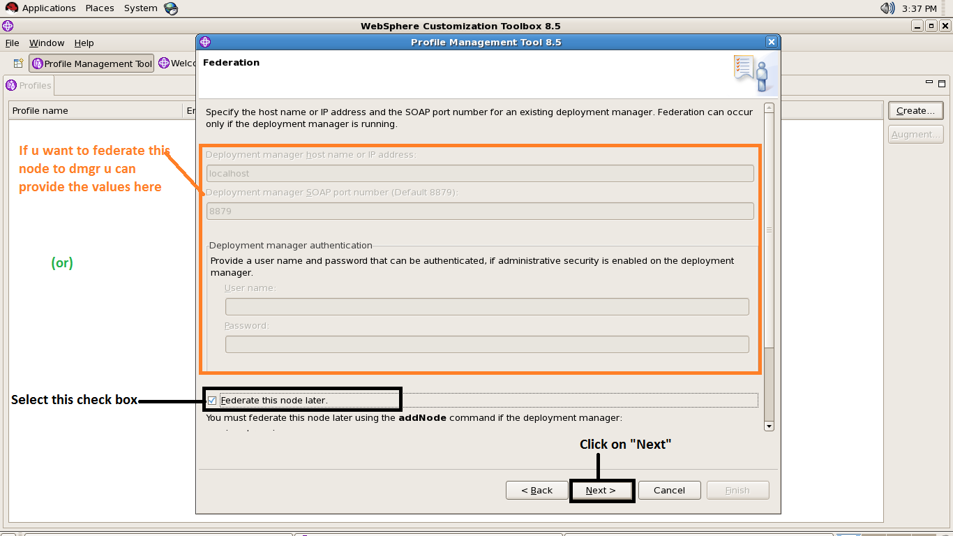 Ibm Websphere Application Server Creating Custom Profile Or Managed Node In Websphere 3870