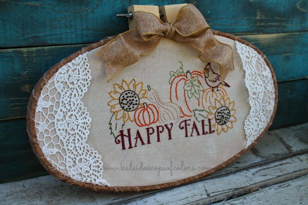 Kaleidoscope of Colors: Happy Fall Embroidery Hoop Decor