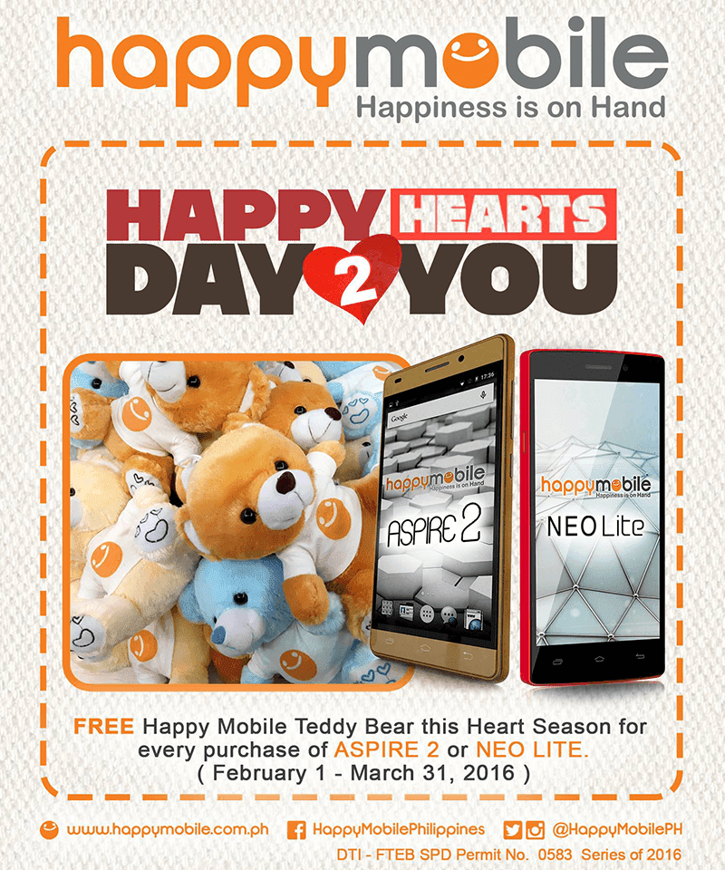 Get The Happy Mobile Aspire 2 And Neo Lite With Free Teddy Bear This ...