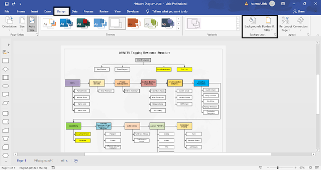 How to change Background color in Microsoft Visio?