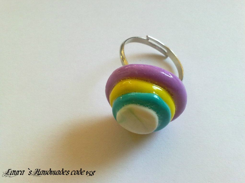 Multicolored Fimo Ring | Laura`s Handmade
