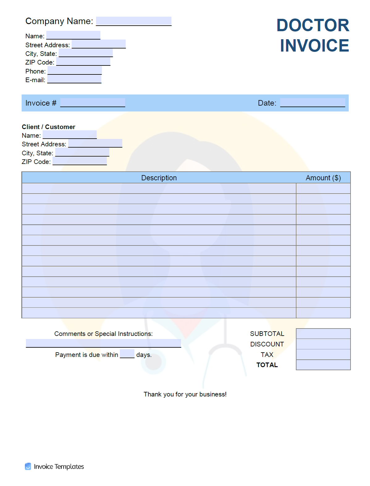 Medical Bills Template - Invoice Template
