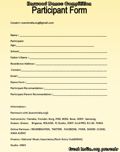 Event India.org: Hardwood Dance Competition Form