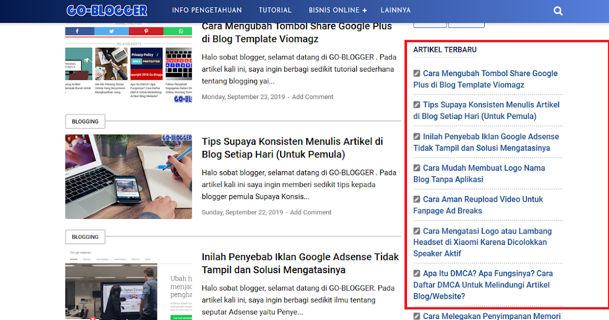 Cara Membuat Widget Recent Post (Postingan Terbaru) Keren dan Simple di ...