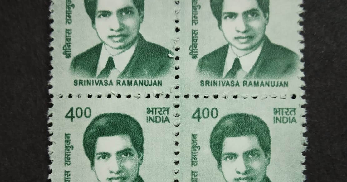 COOL STAMPS: Srinivasa Ramanujan BLOCK OF FOUR STAMP