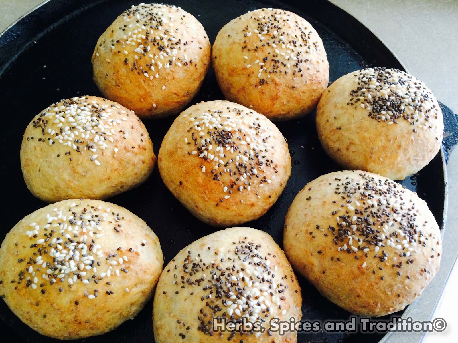 Herbs, Spices and Tradition: FRESHLY BAKED BROWN BUNS
