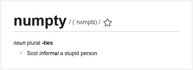 N Is For Numpty