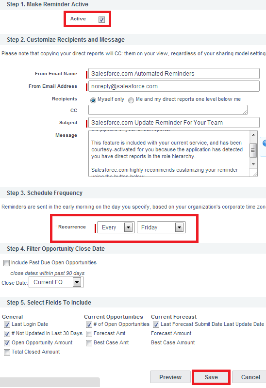 InfallibleTechie: How to schedule Update reminders in Salesforce?