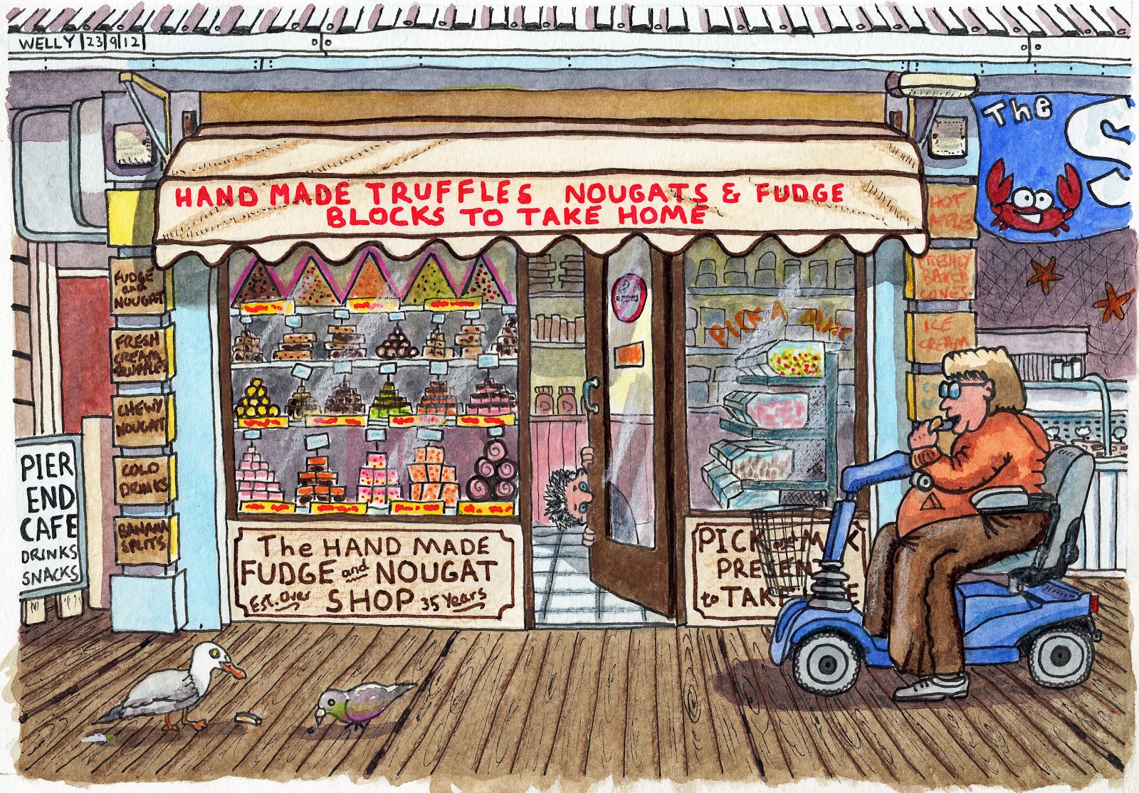 Welly's Urban Art: The Fudge & Nougat Shop, Central Pier, Blackpool