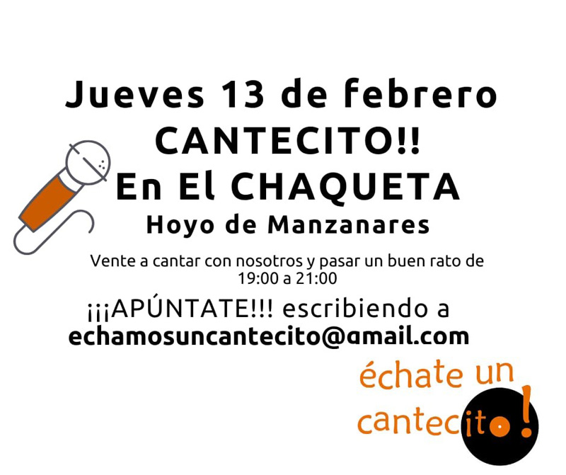 Cosas de Hoyo: "Échate un cantecito" en el L.Chaqueta el jueves 13 ¿te ...