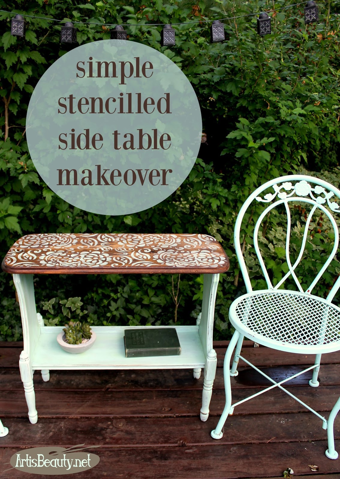 ART IS BEAUTY: Simple Stencilled Side table MAKEOVER